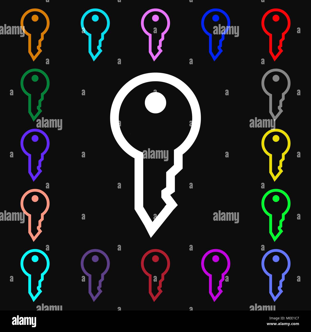 Key icon sign. Lots of colorful symbols for your design. Vector ...