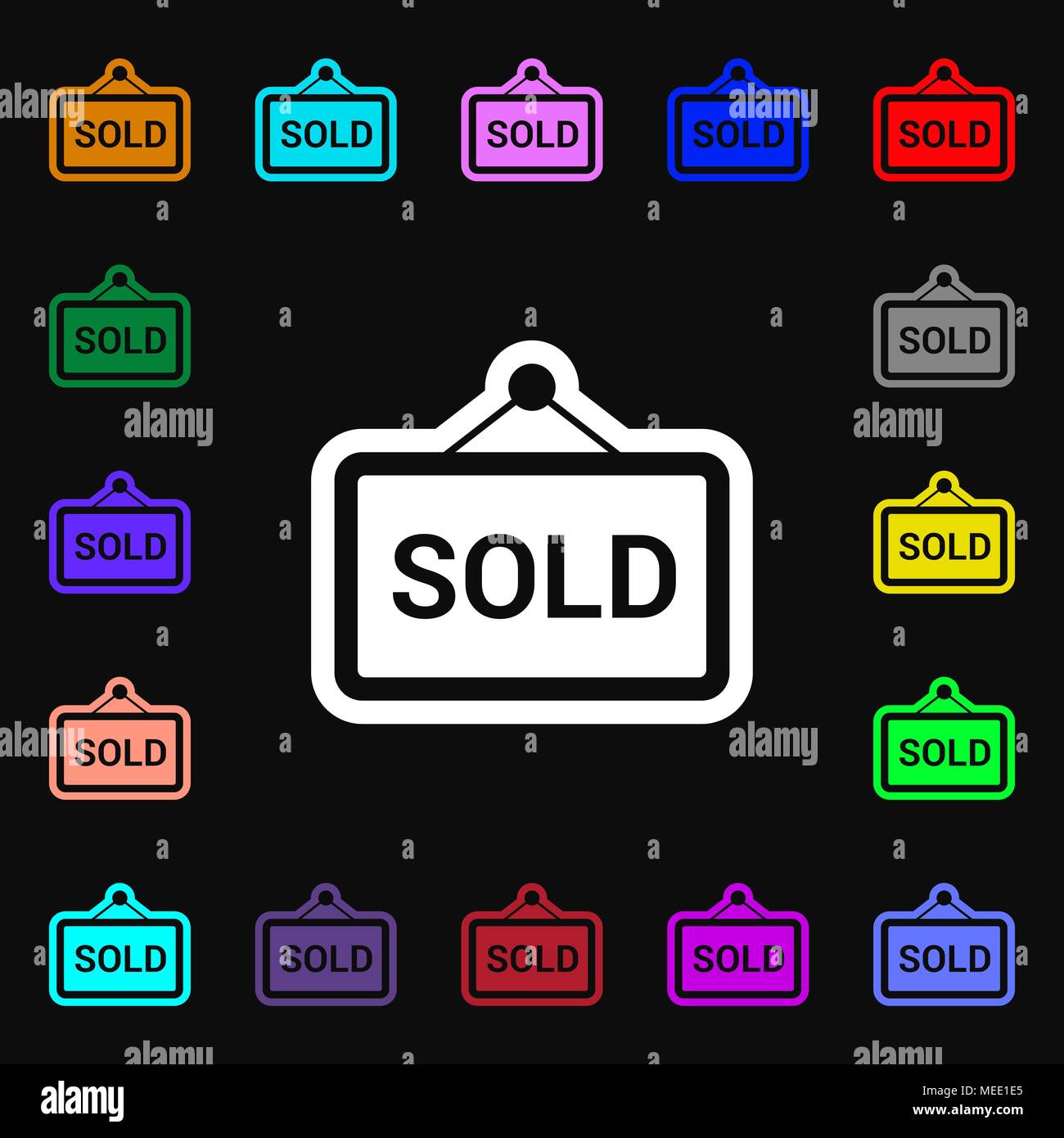 Sold icon sign. Lots of colorful symbols for your design. Vector ...