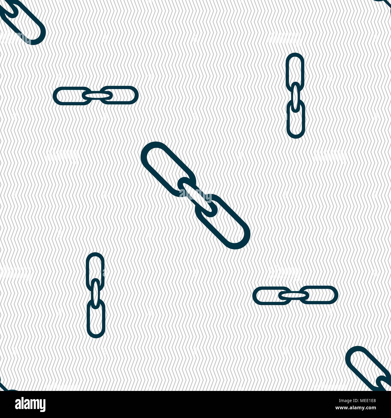 Link sign icon. Hyperlink chain symbol. Seamless pattern with geometric ...