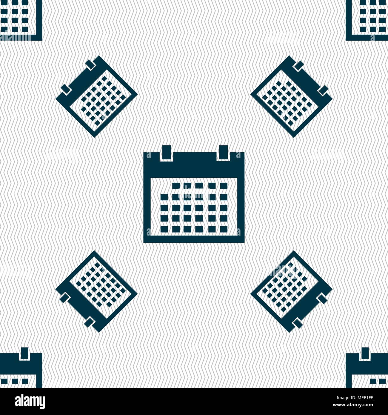 Calendar sign icon. days month symbol. Date button. Seamless pattern ...