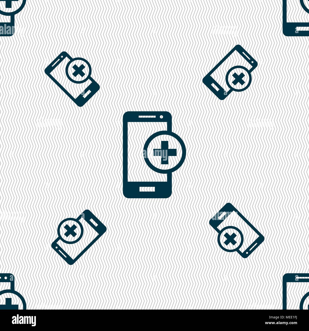 Mobile devices sign icon. with symbol plus. Seamless pattern with ...