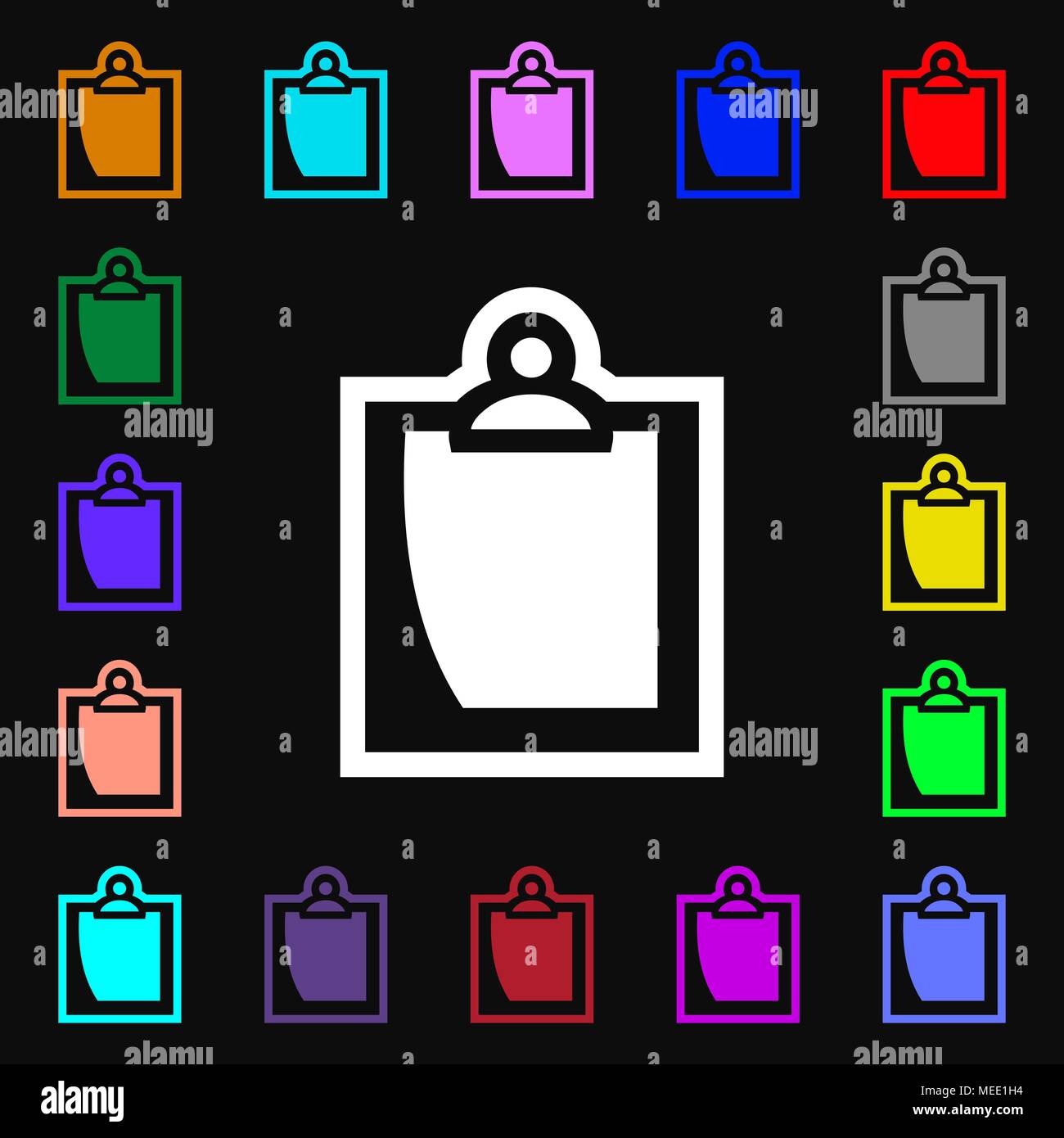 sheet of paper icon sign. Lots of colorful symbols for your design ...