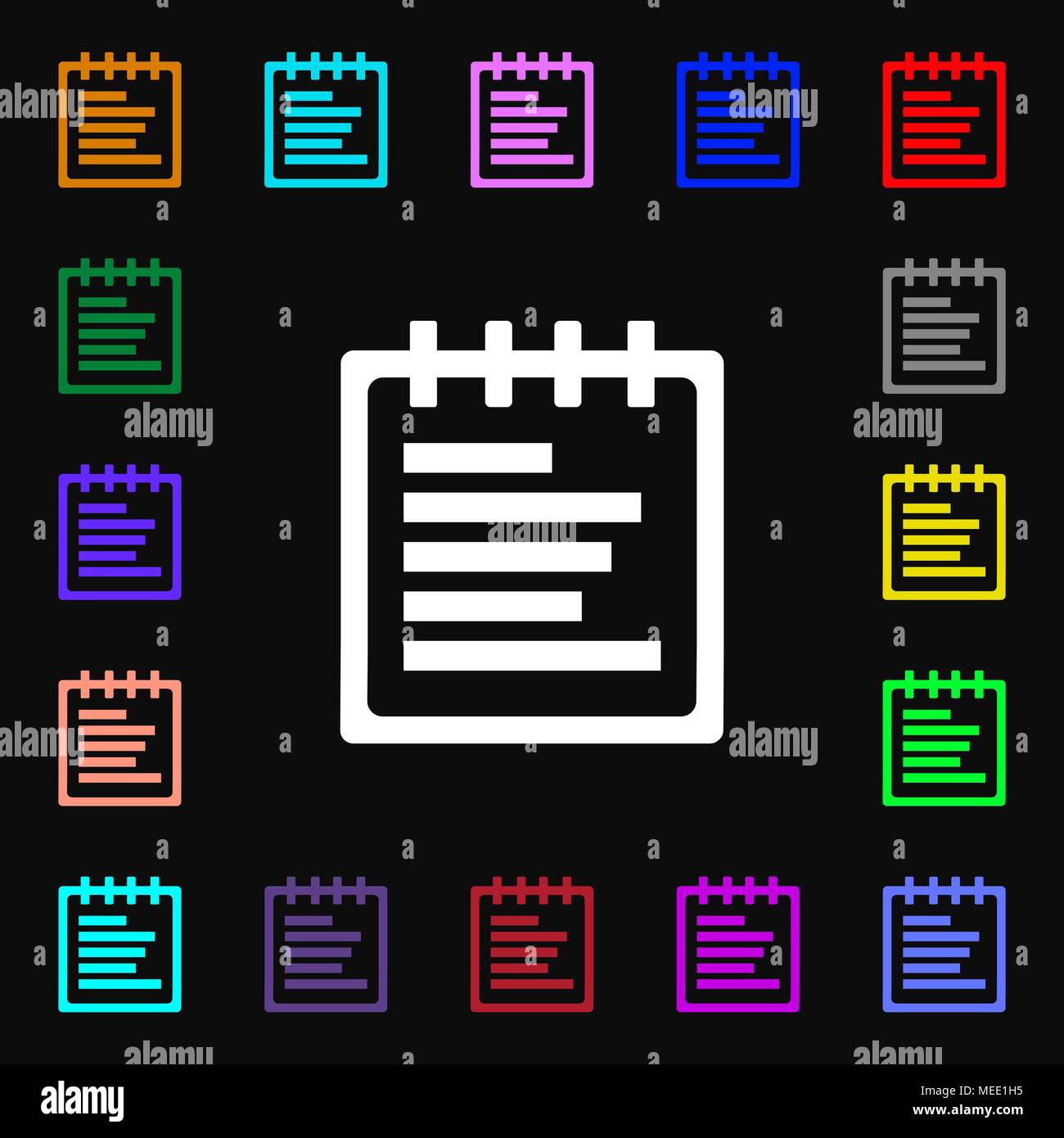 Notepad icon sign. Lots of colorful symbols for your design. Vector ...