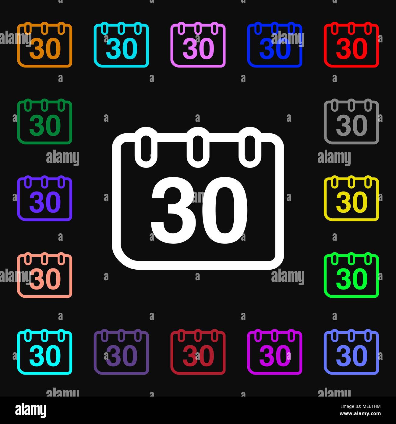 calendar icon sign. Lots of colorful symbols for your design. Vector ...