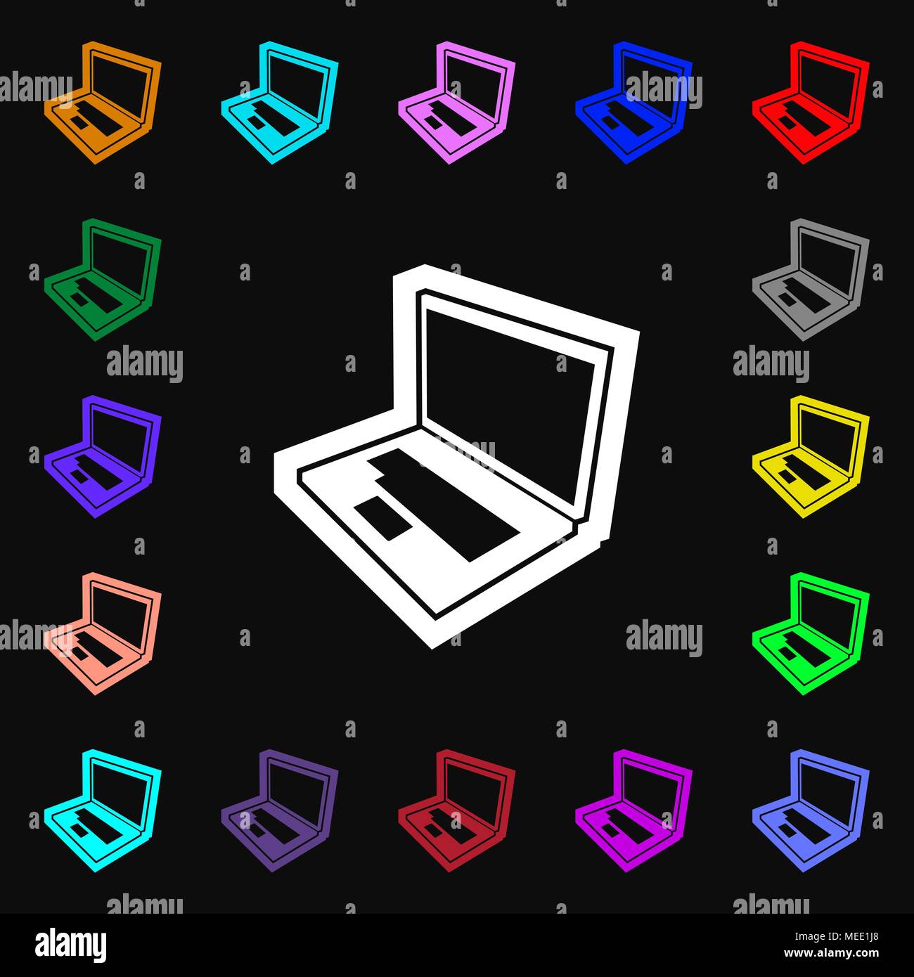 Laptop icon sign. Lots of colorful symbols for your design. Vector ...