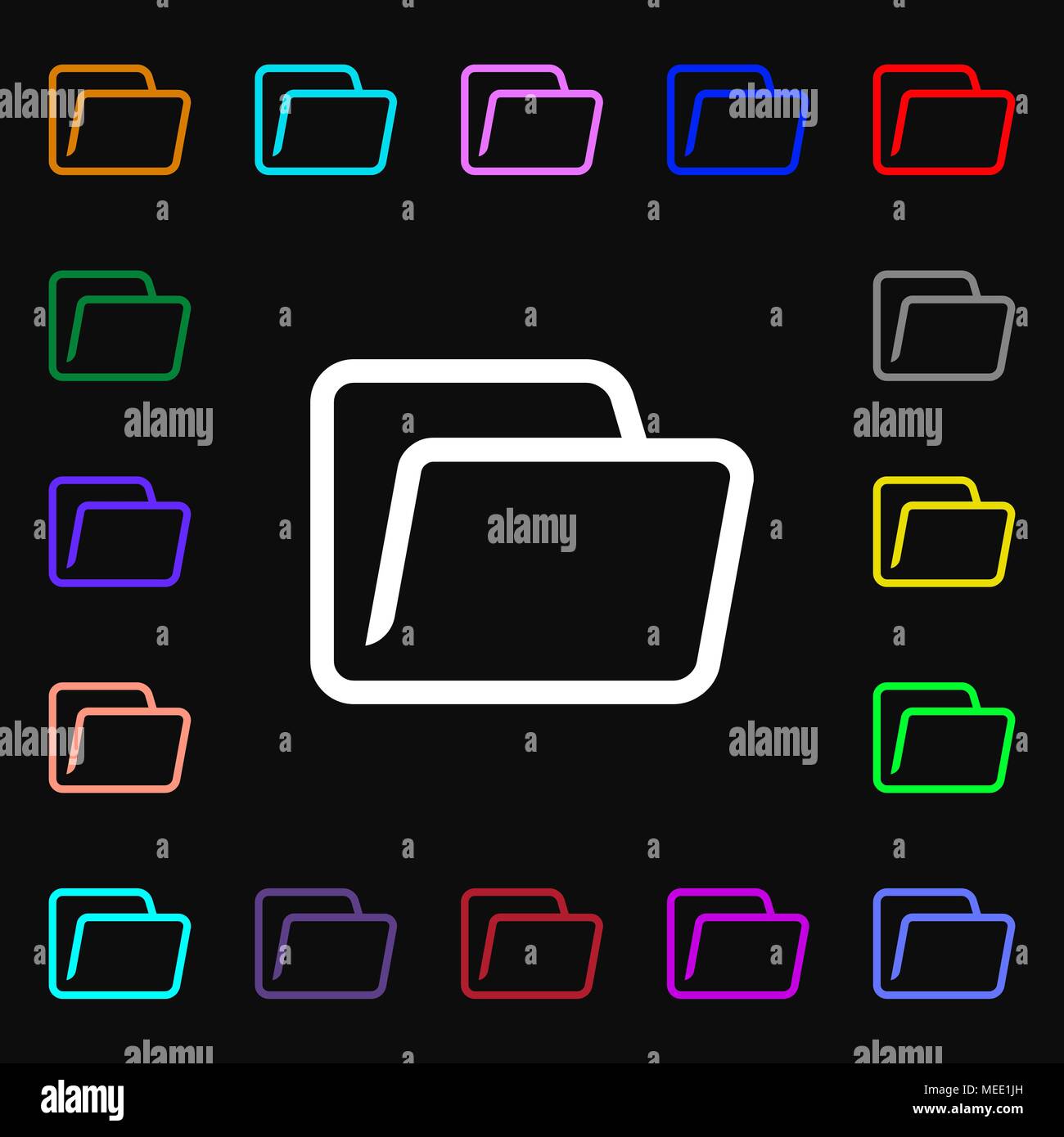 Folder icon sign. Lots of colorful symbols for your design. Vector ...