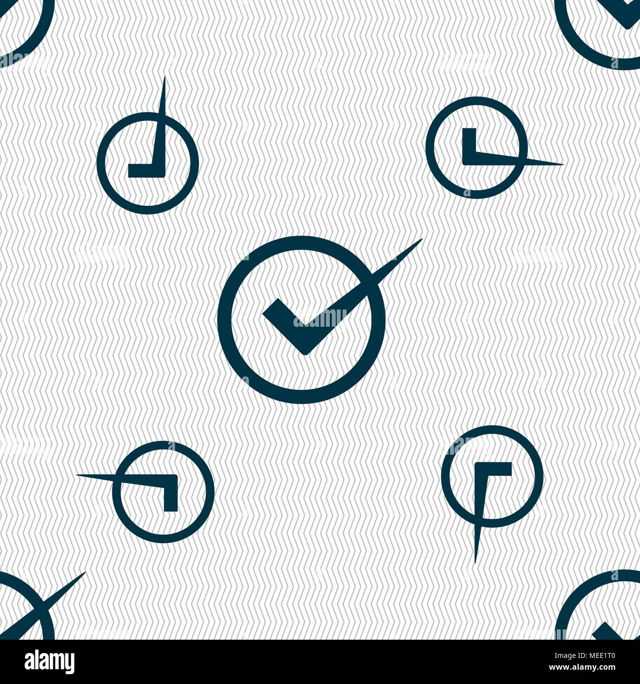 Check Mark Sign Icon Checkbox Button Seamless Pattern With Geometric Texture Vector