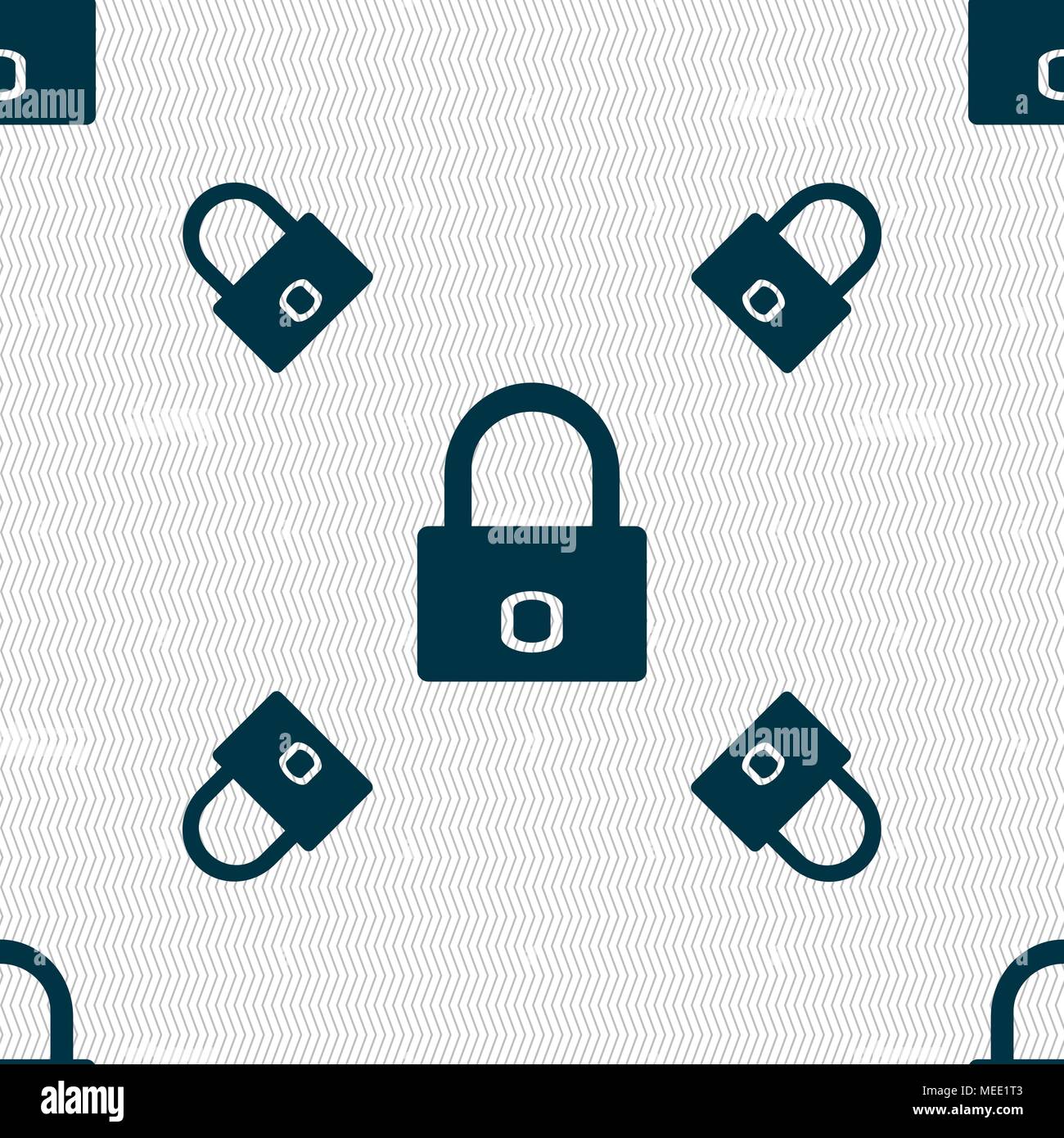 Lock sign icon. Locker symbol. Seamless pattern with geometric texture ...