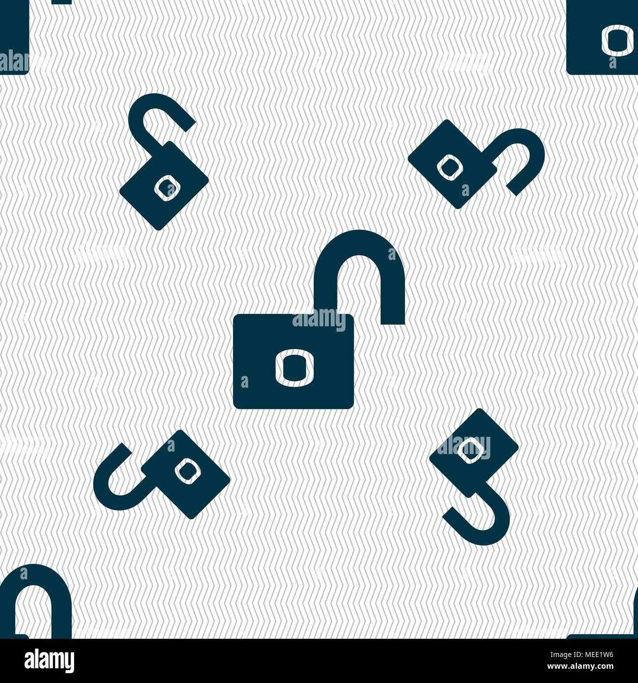 Lock sign icon. Locker symbol. Seamless pattern with geometric texture ...