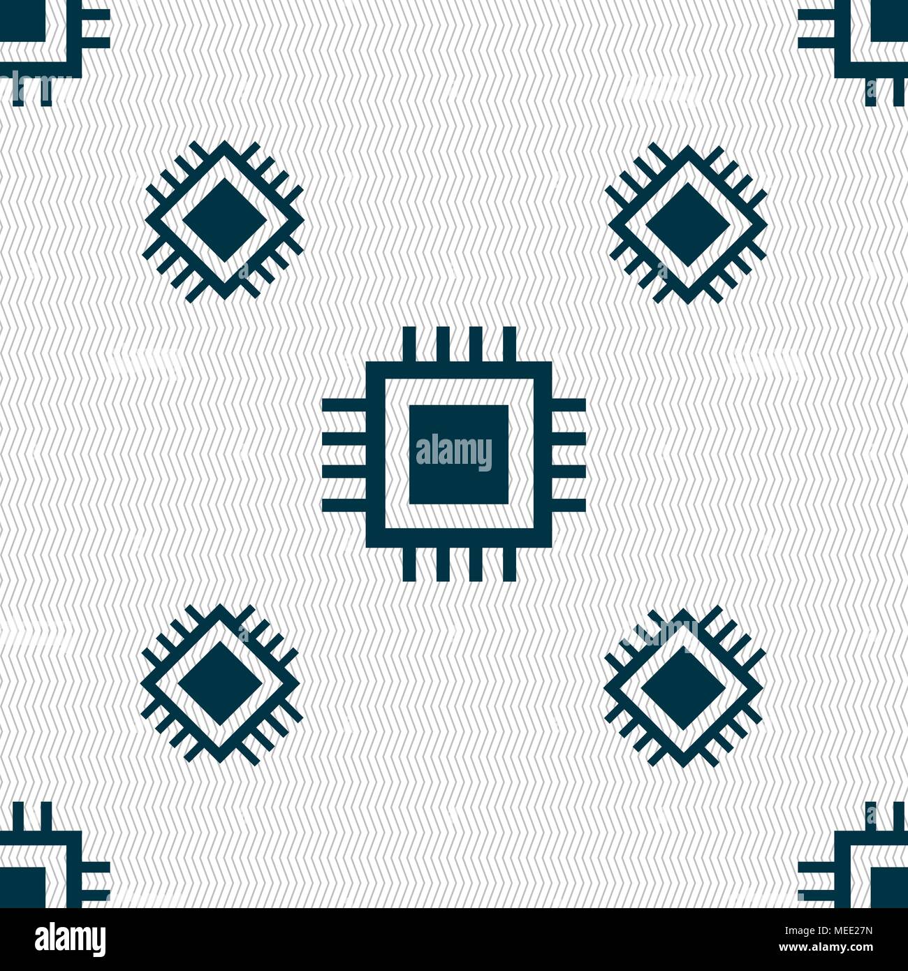 Central Processing Unit Icon. Technology scheme circle symbol. Seamless ...