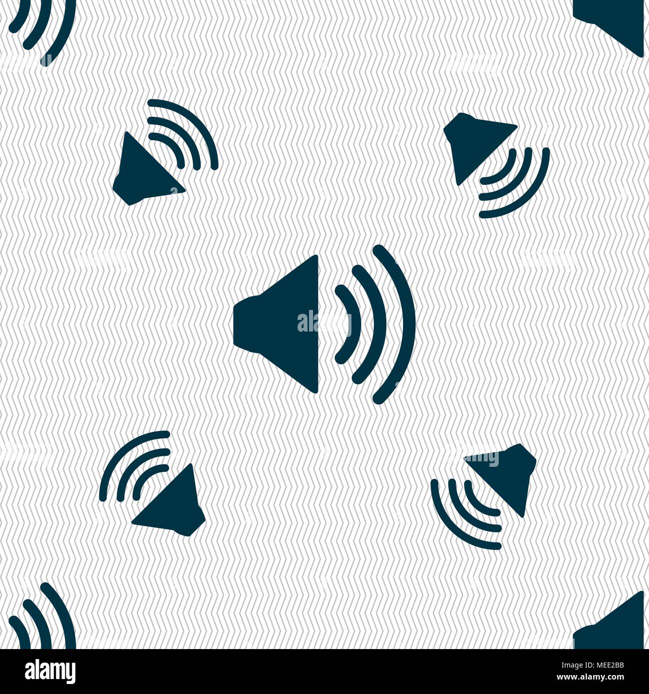 Speaker volume sign icon. Sound symbol. Seamless pattern with geometric ...