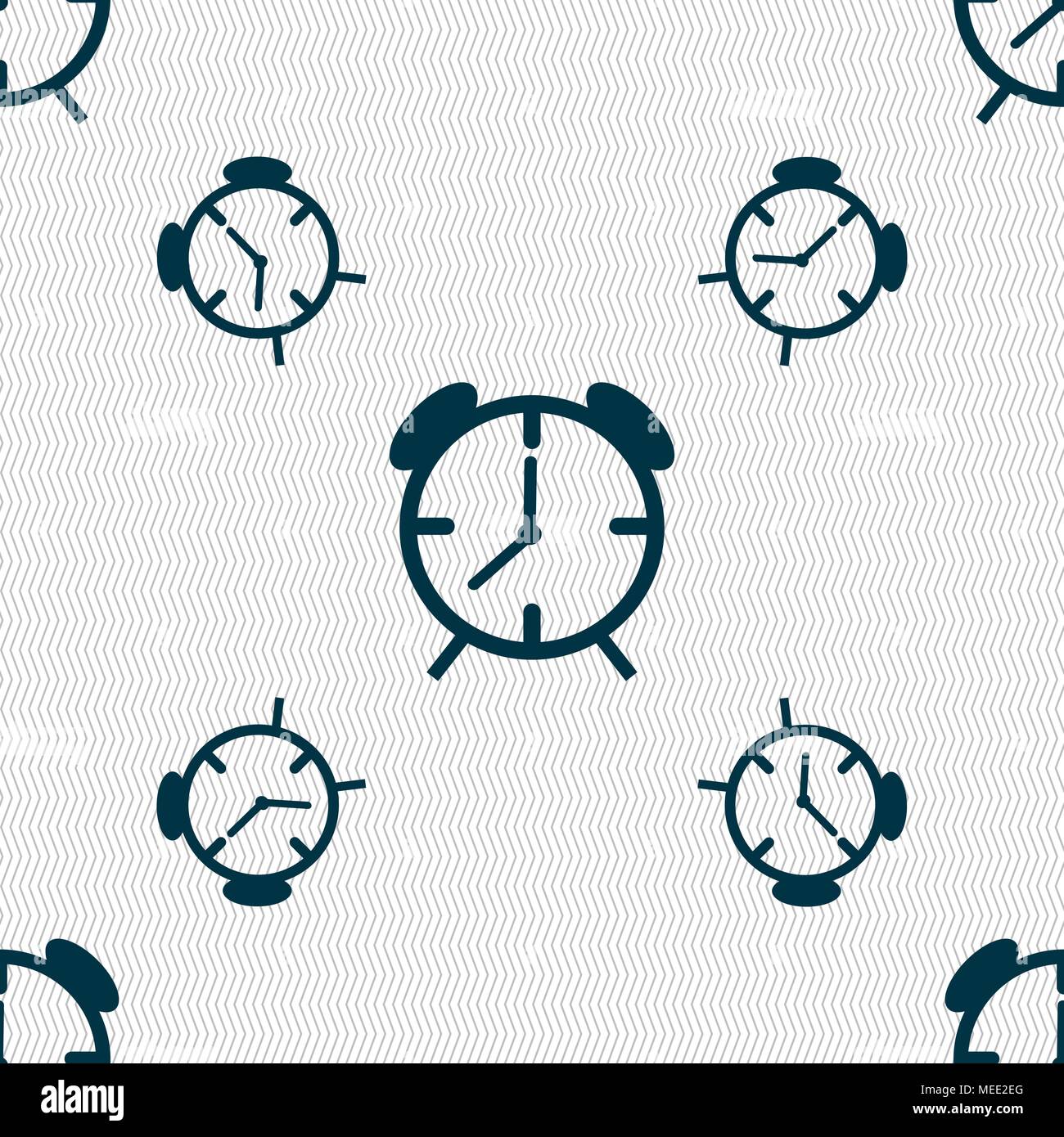 Alarm clock sign icon. Wake up alarm symbol. Seamless pattern with ...