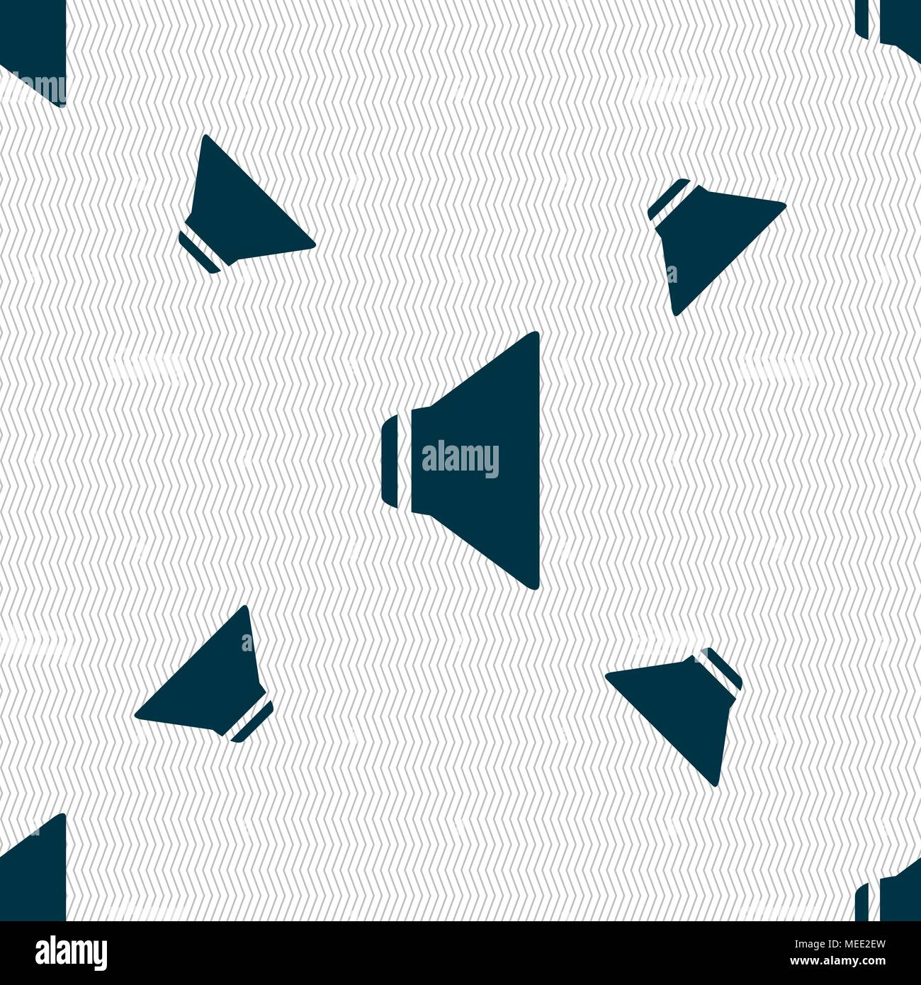 Speaker volume sign icon. Sound symbol. Seamless pattern with geometric ...