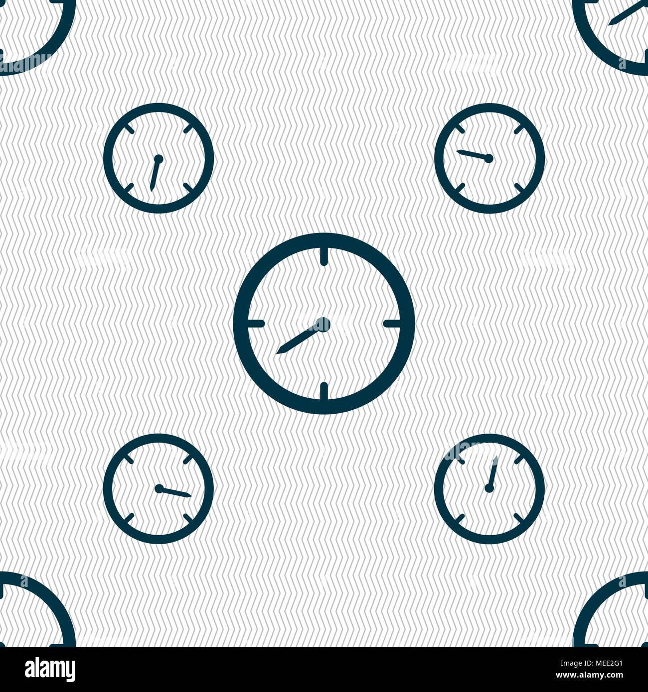 Timer sign icon. Stopwatch symbol.. Seamless pattern with geometric ...