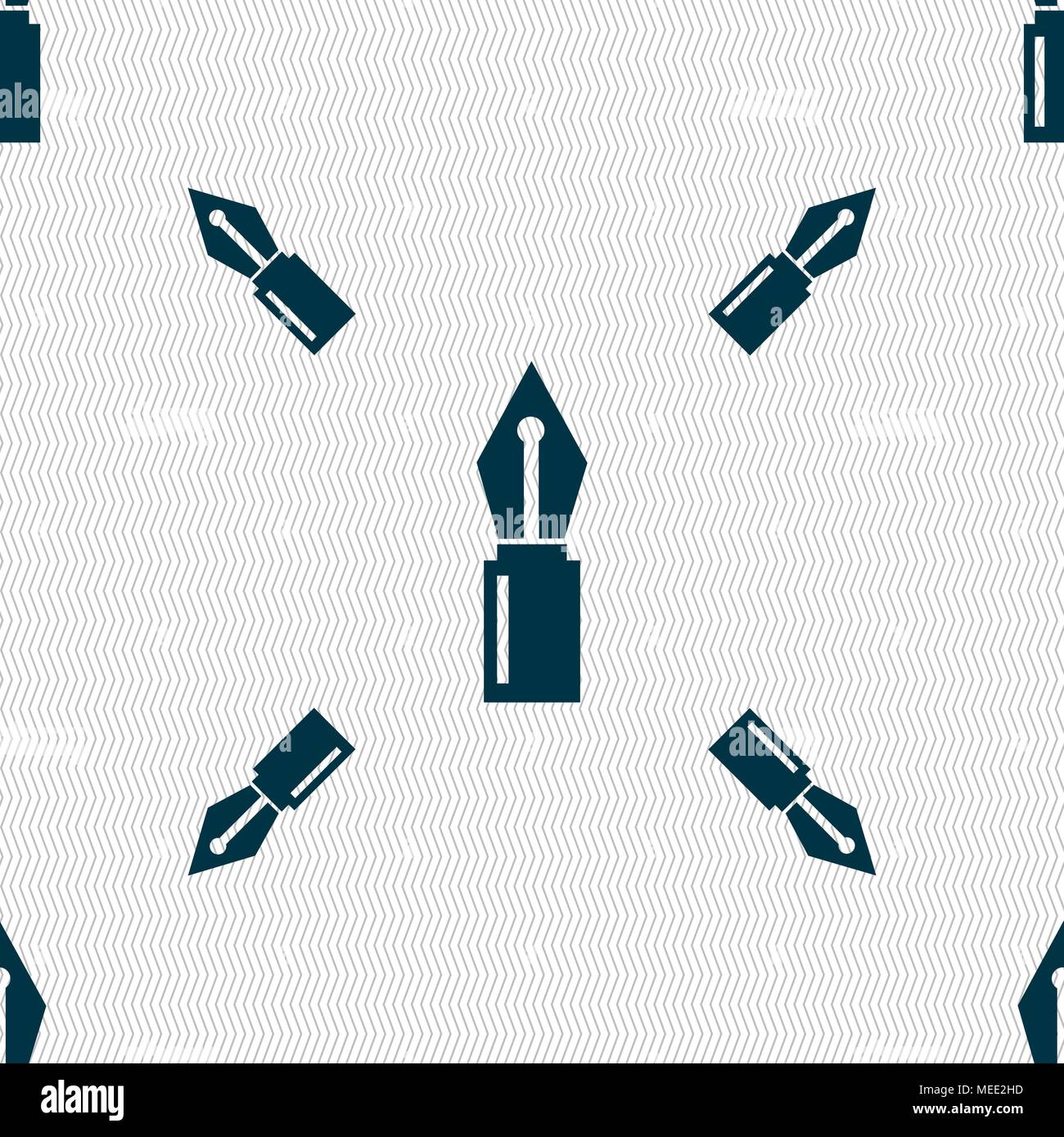 Pen sign icon. Edit content button. Seamless pattern with geometric ...