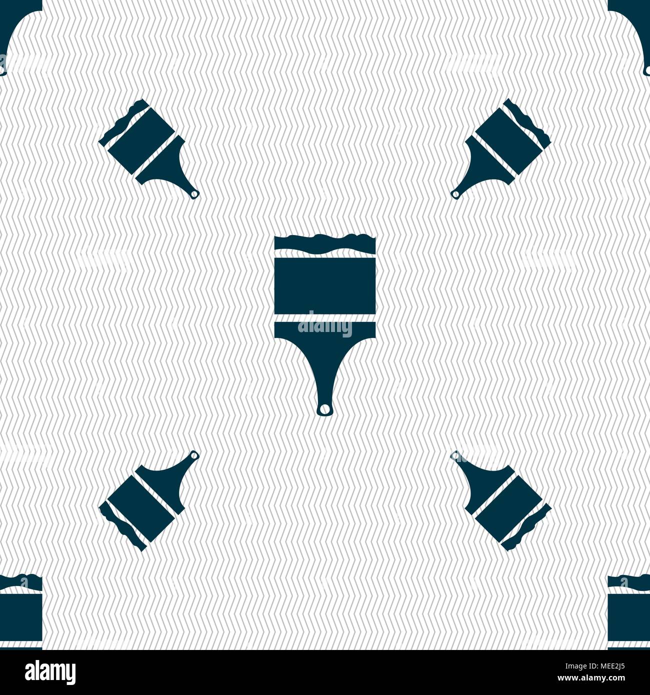 Paint brush sign icon. Artist symbol. Seamless pattern with geometric ...