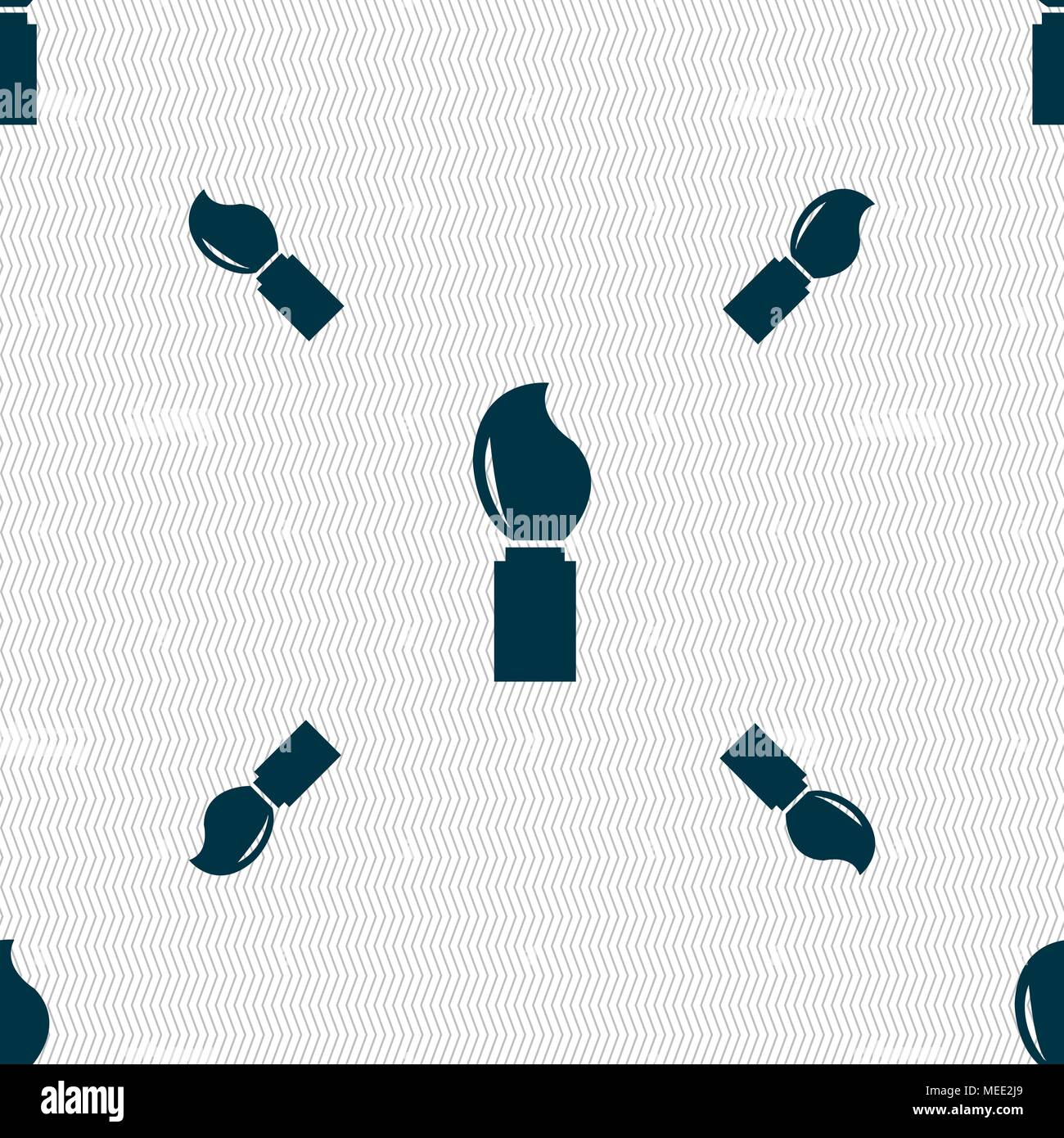Paint brush sign icon. Artist symbol. Seamless pattern with geometric ...