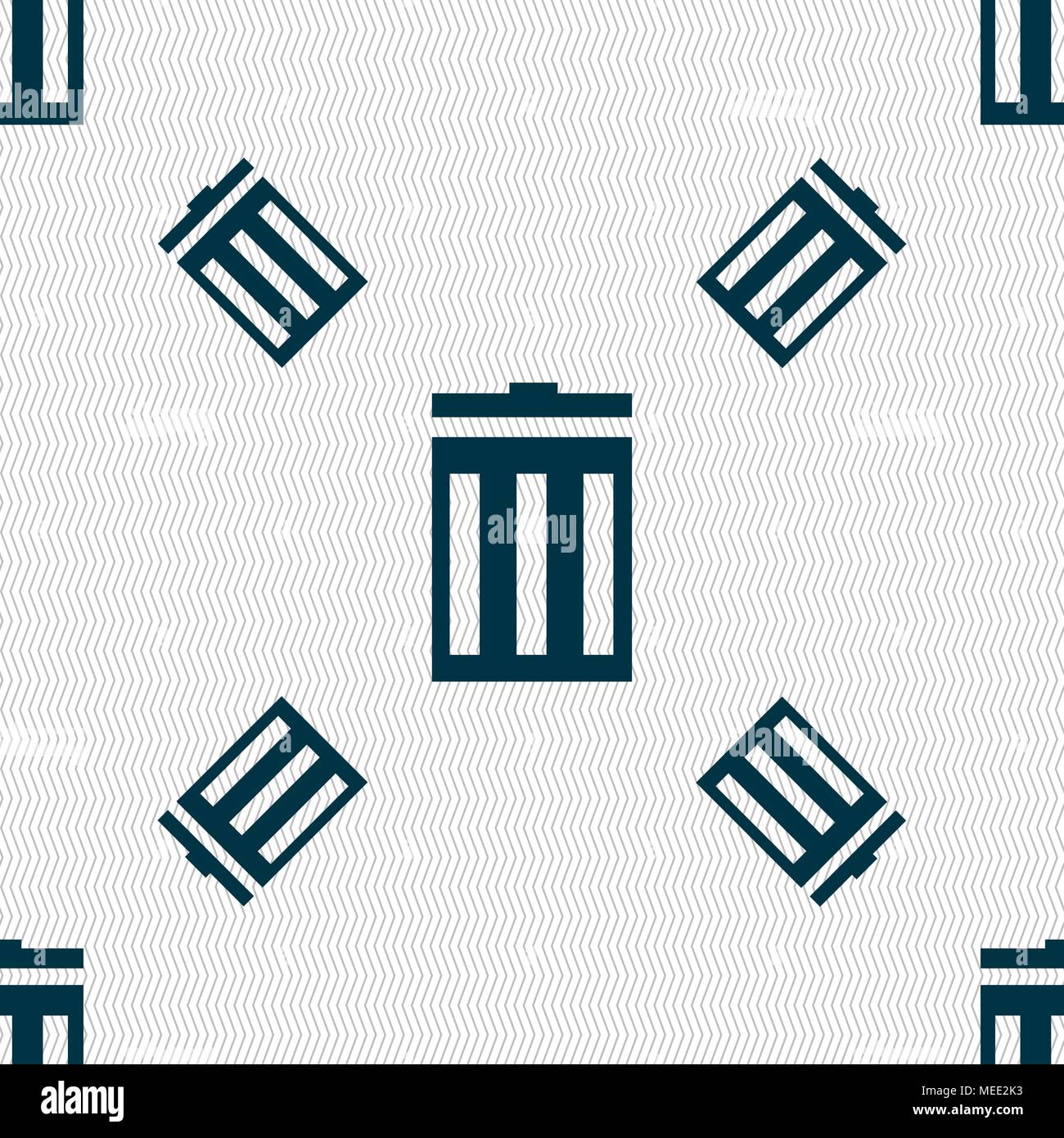 Recycle bin sign icon. Symbol. Seamless pattern with geometric texture ...