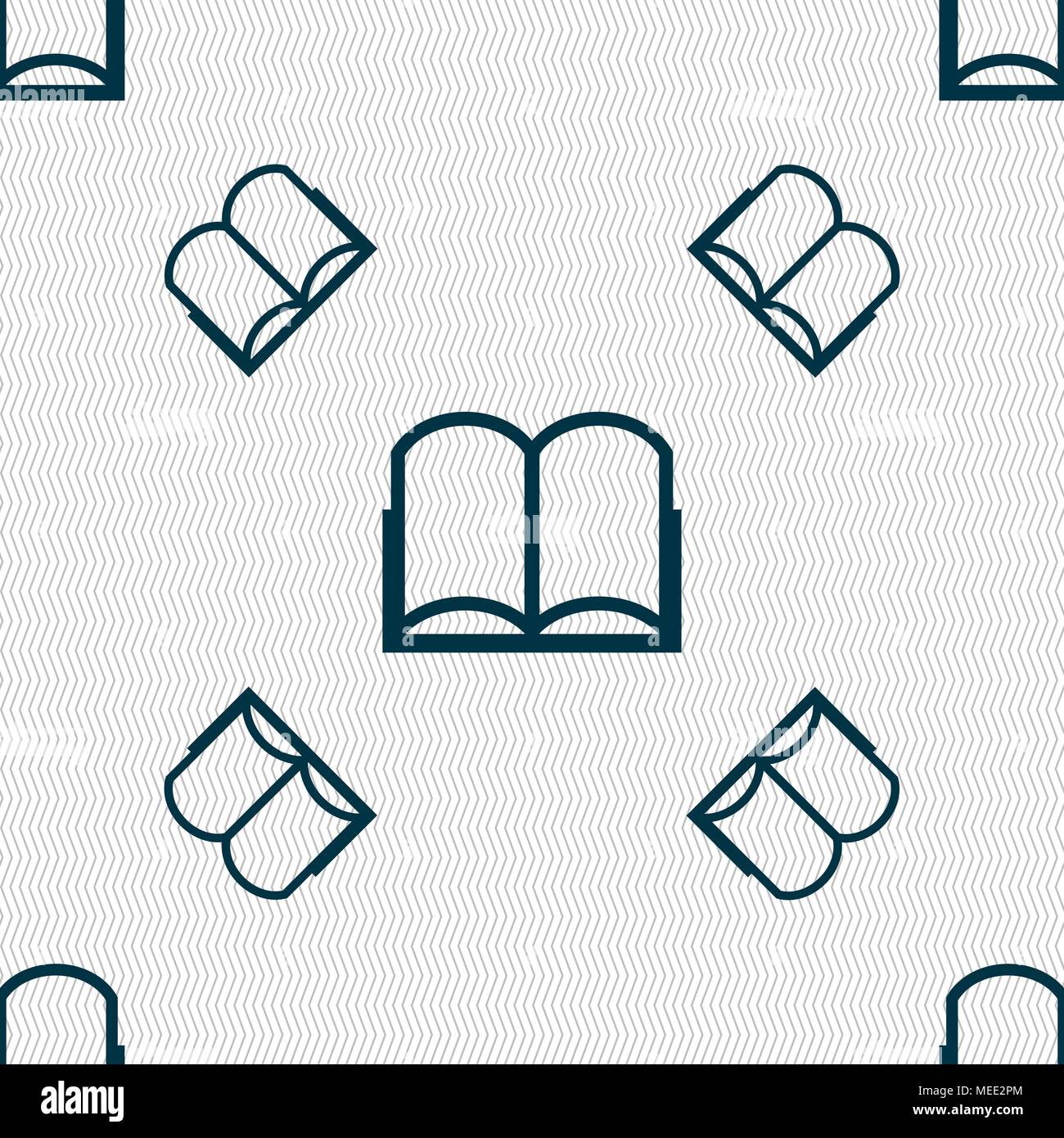 Book sign icon. Open book symbol. Seamless pattern with geometric ...