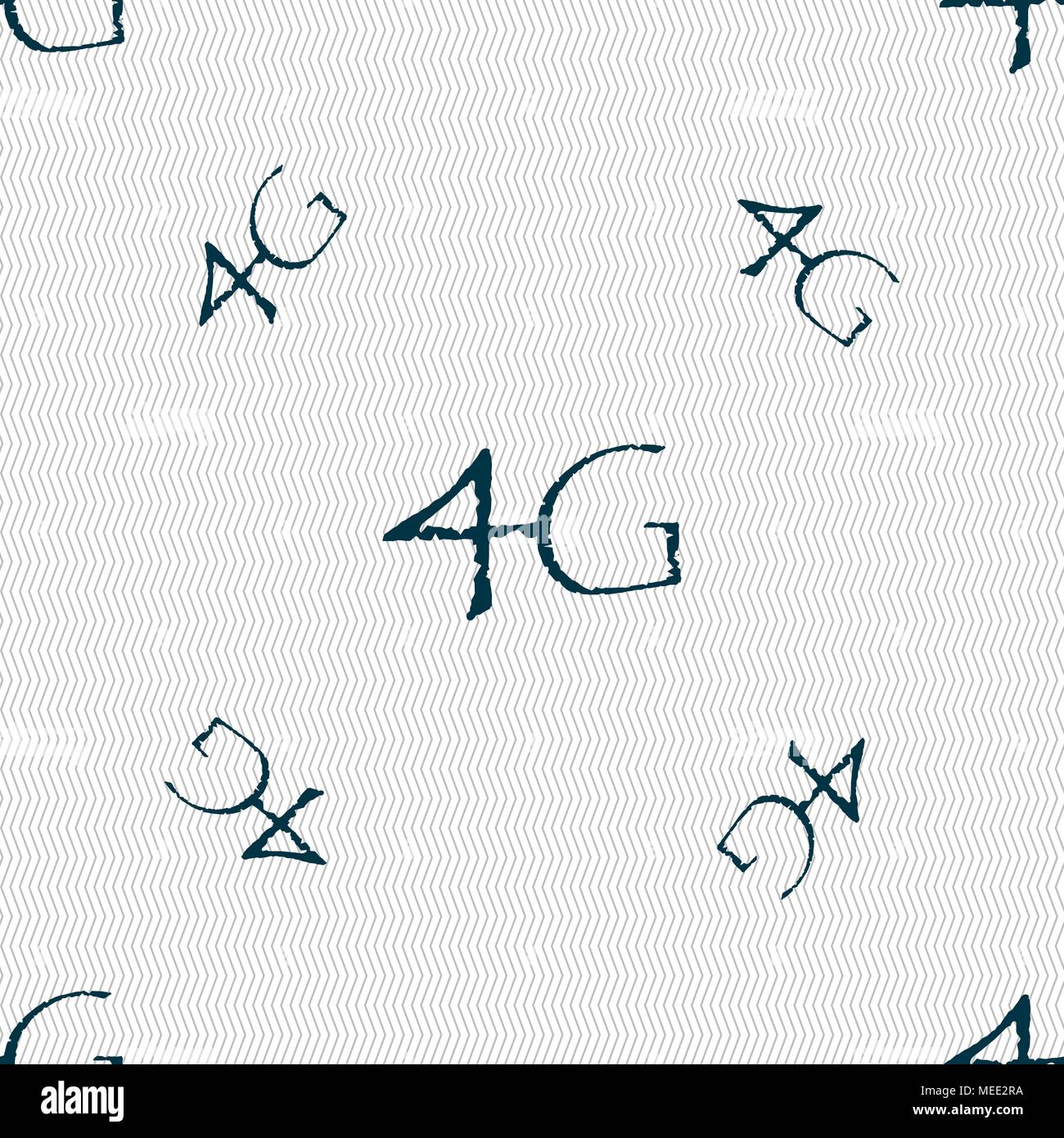 4G sign icon. Mobile telecommunications technology symbol. Seamless ...