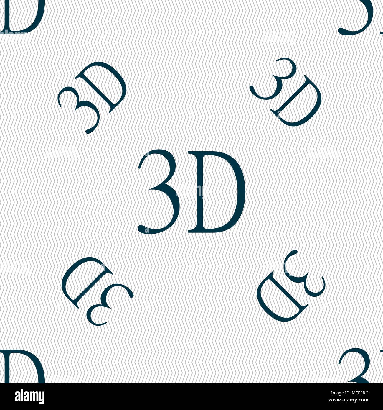 3D sign icon. 3D New technology symbol. Seamless pattern with geometric ...