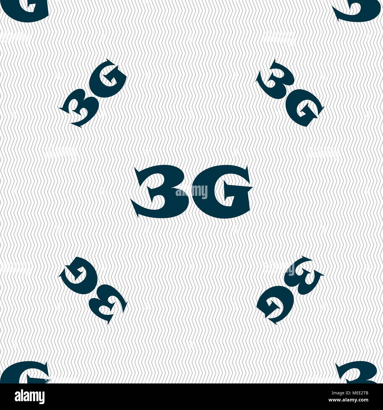 3G sign icon. Mobile telecommunications technology symbol. Seamless pattern with geometric ...