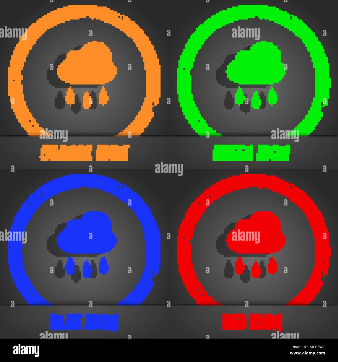 Weather Rain icon symbol. Fashionable modern style. In the orange ...