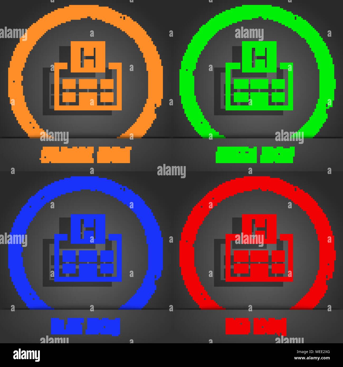 Hotkey icon symbol. Fashionable modern style. In the orange, green ...