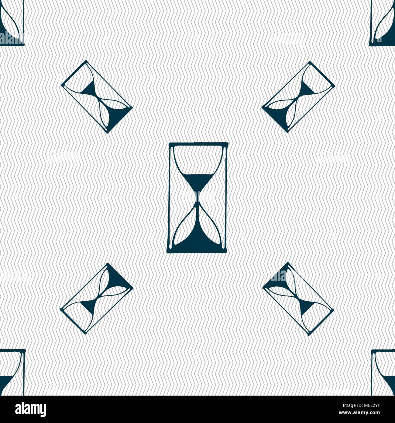 Hourglass sign icon. Sand timer symbol. Seamless pattern with geometric ...