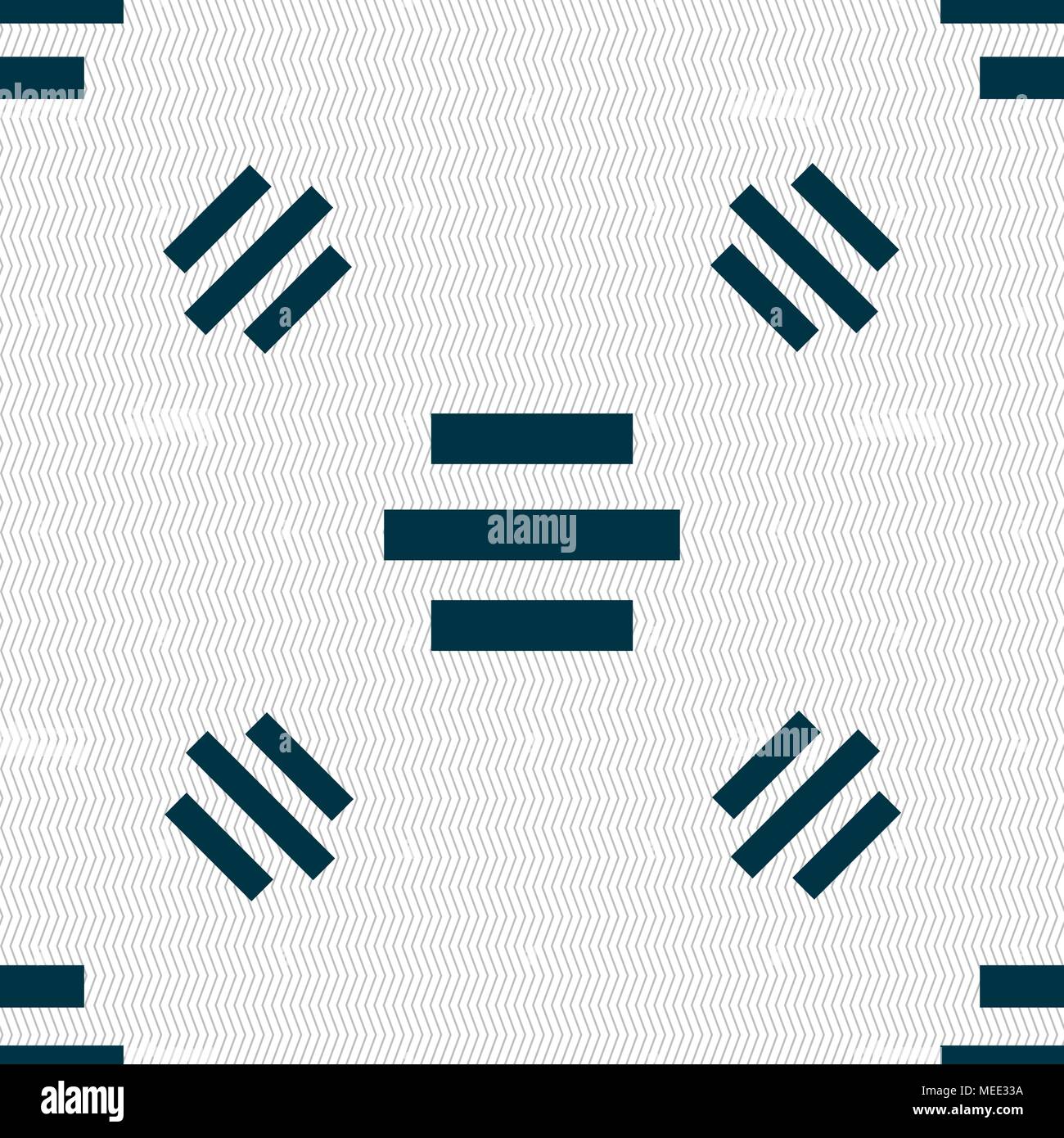 Center alignment icon sign. Seamless pattern with geometric texture ...