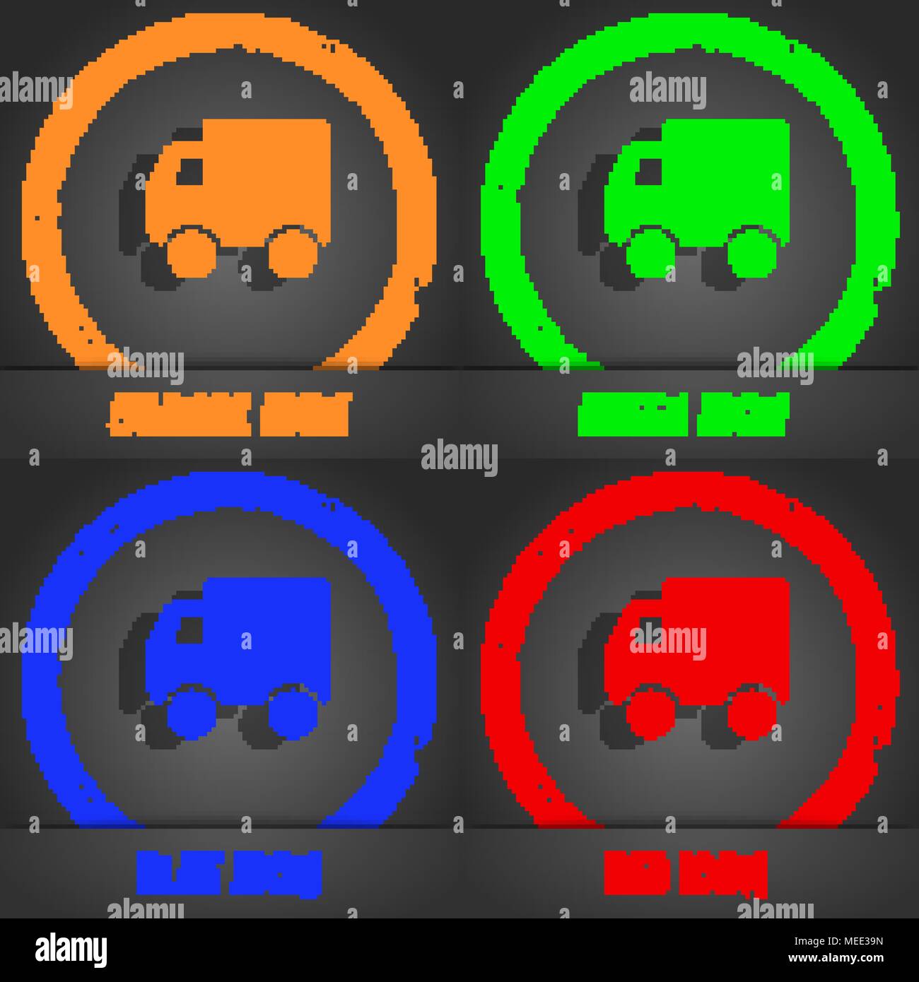 Delivery truck icon symbol. Fashionable modern style. In the orange ...