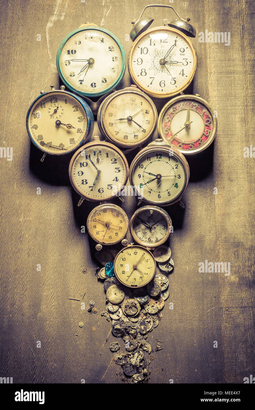 Wooden cogs clock hi-res stock photography and images - Alamy