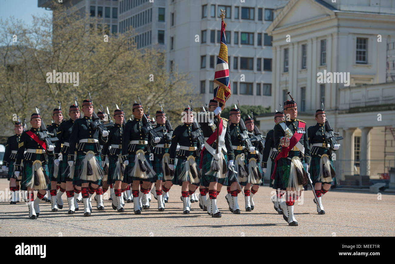 Wellington Barracks, London, UK. 20 April, 2018. The Royal Regiment of ...