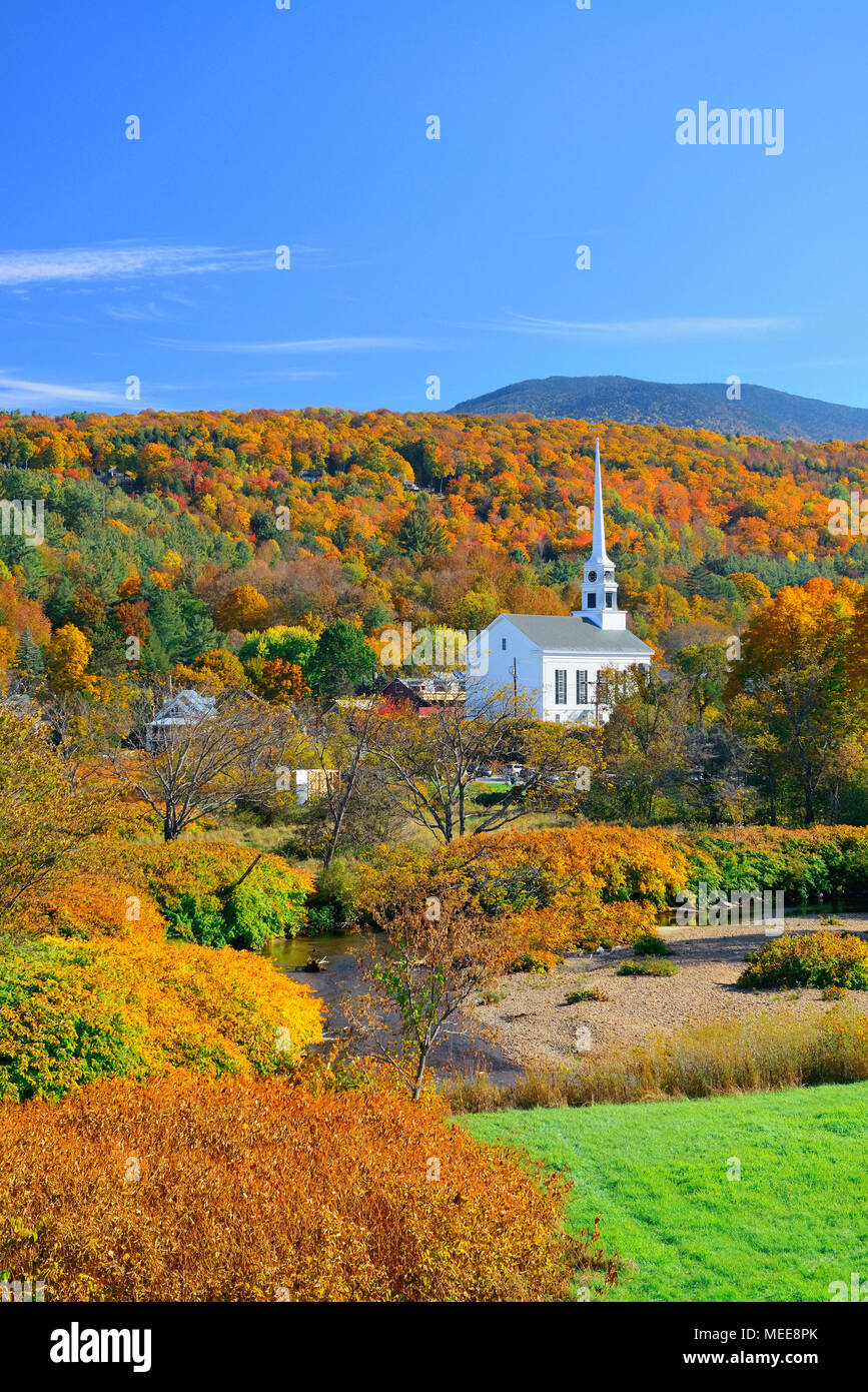 Fall foliage stowe community church hi-res stock photography and images ...