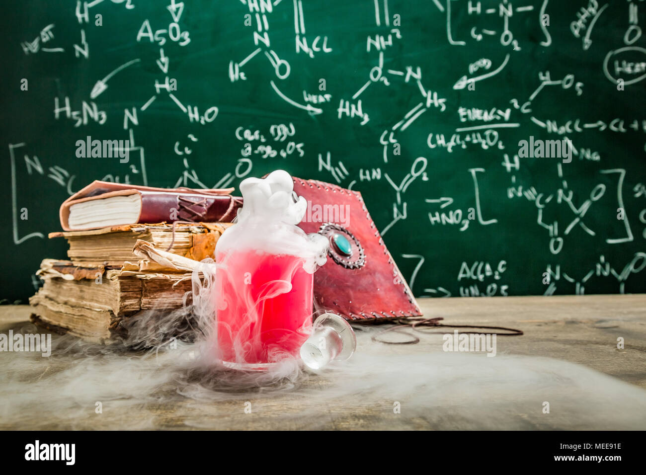 Magic potion created by chemistry in school laboratory Stock Photo - Alamy