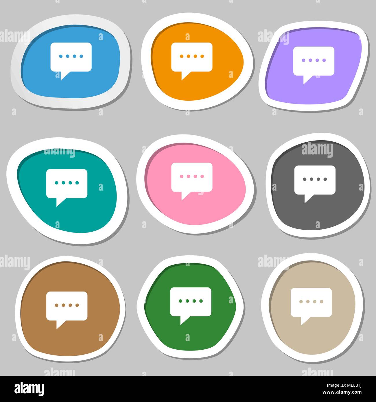 Speech Bubbles Stickers Vector Illustration Stock Vector Images - Alamy