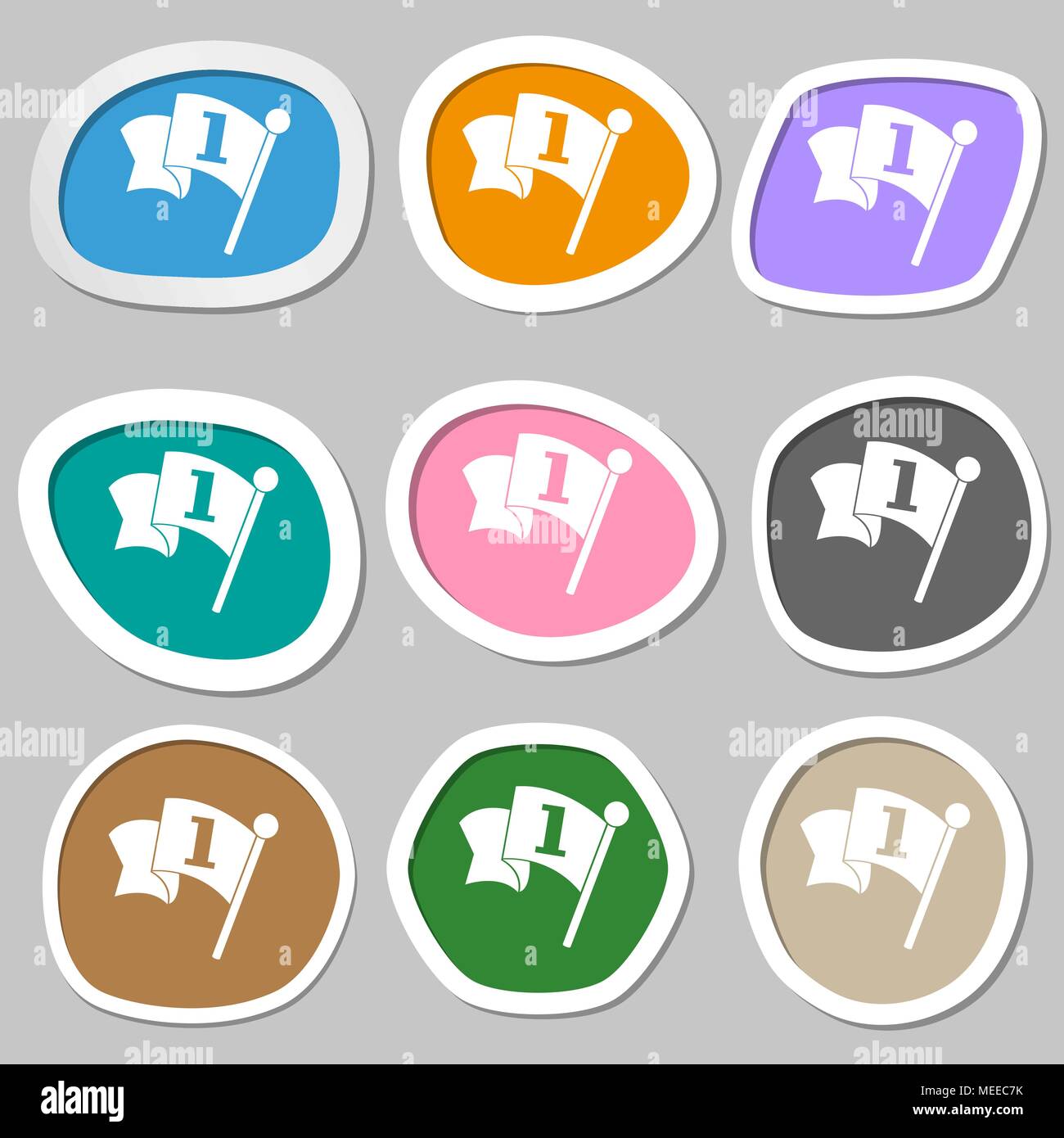 Flag symbols. Multicolored paper stickers. Vector illustration Stock ...