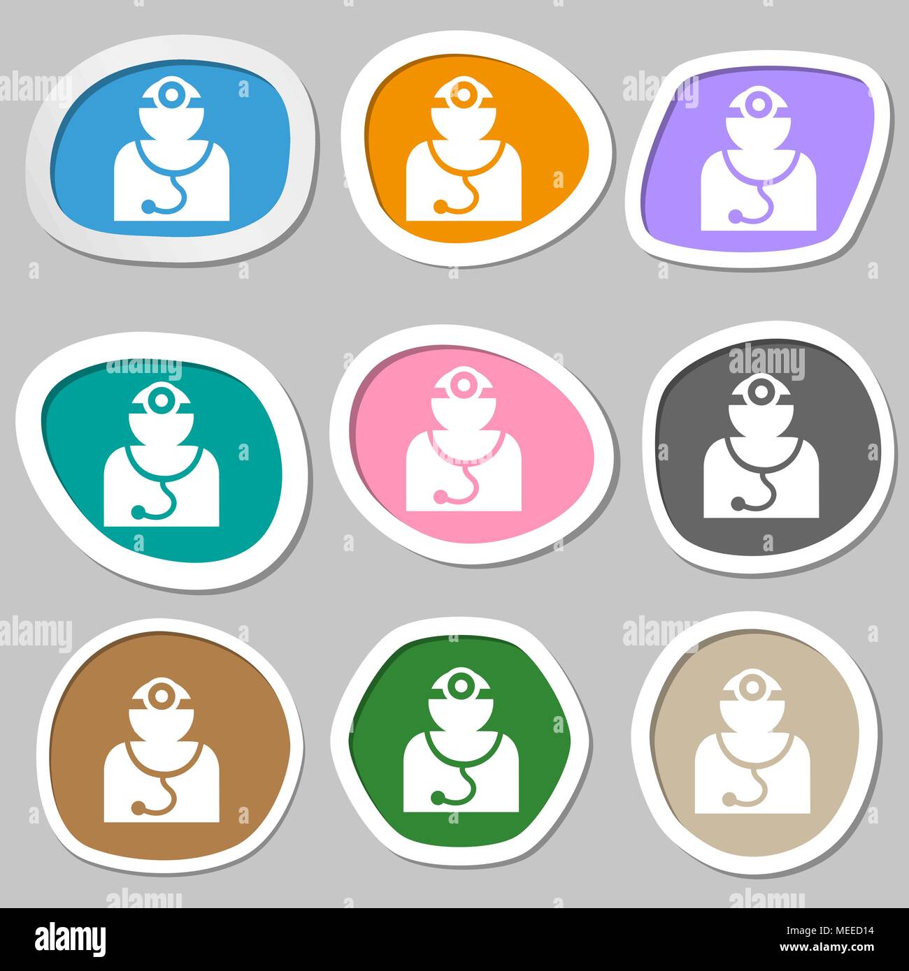 Doctor stethoscope around neck symbols Stock Vector Images - Alamy