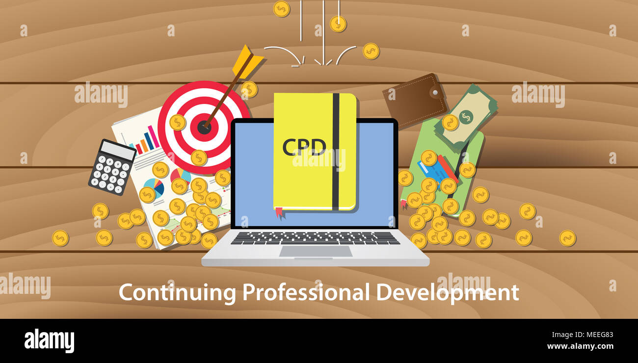 cpd continuing professional development with laptop goals target chart ...