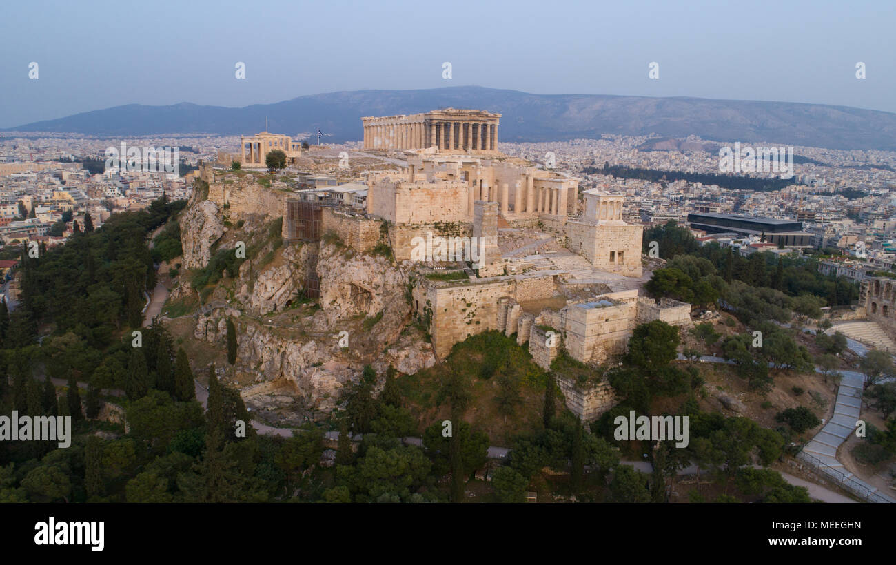 Aerial view of Acropolis of Athens ancient citadel in Greece Stock Photo - Alamy