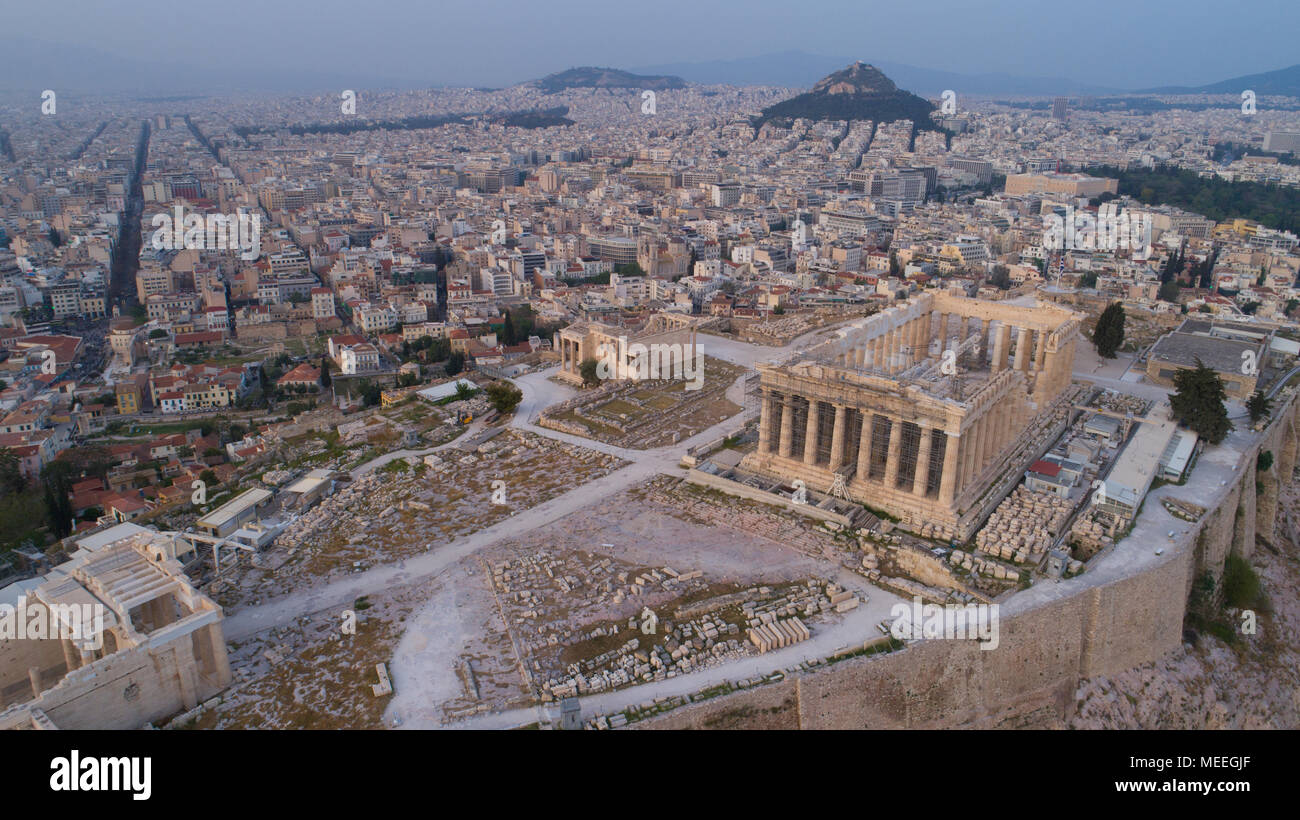 Aerial view of Acropolis of Athens ancient citadel in Greece Stock Photo - Alamy