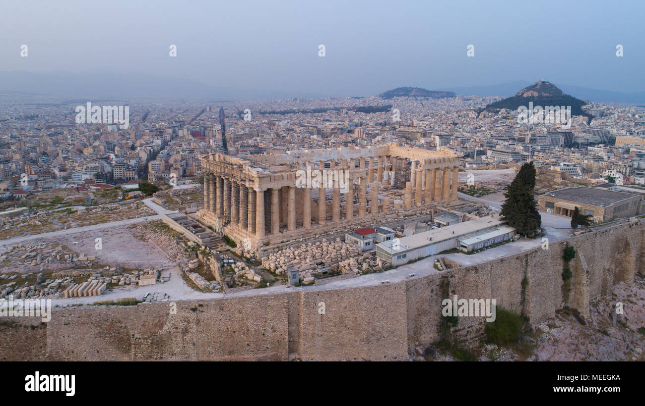 Aerial view of Acropolis of Athens ancient citadel in Greece Stock Photo - Alamy