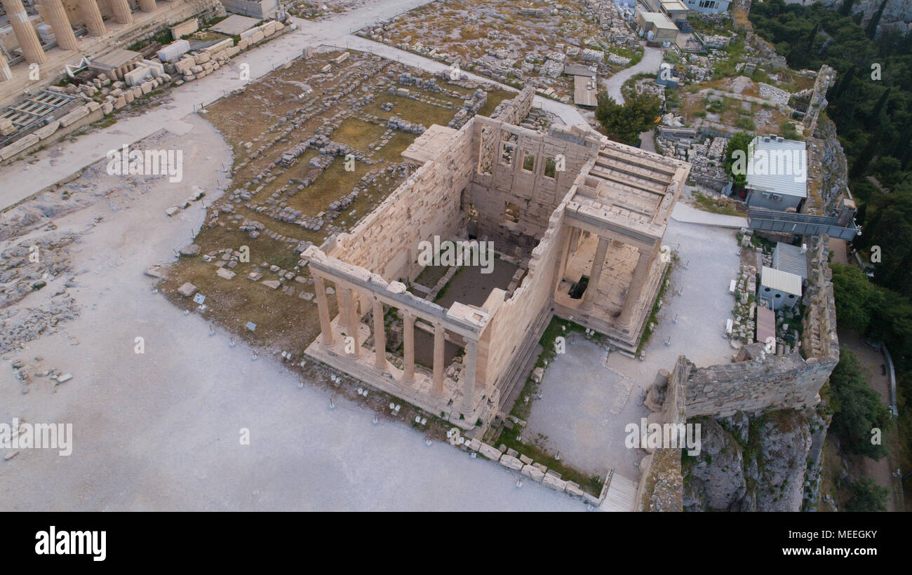 Aerial view of Erechtheion in Acropolis of Athens ancient citadel in Greece Stock Photo - Alamy