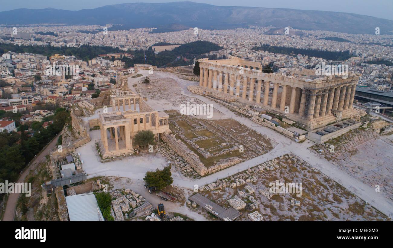 Aerial view of Acropolis of Athens ancient citadel in Greece Stock Photo - Alamy