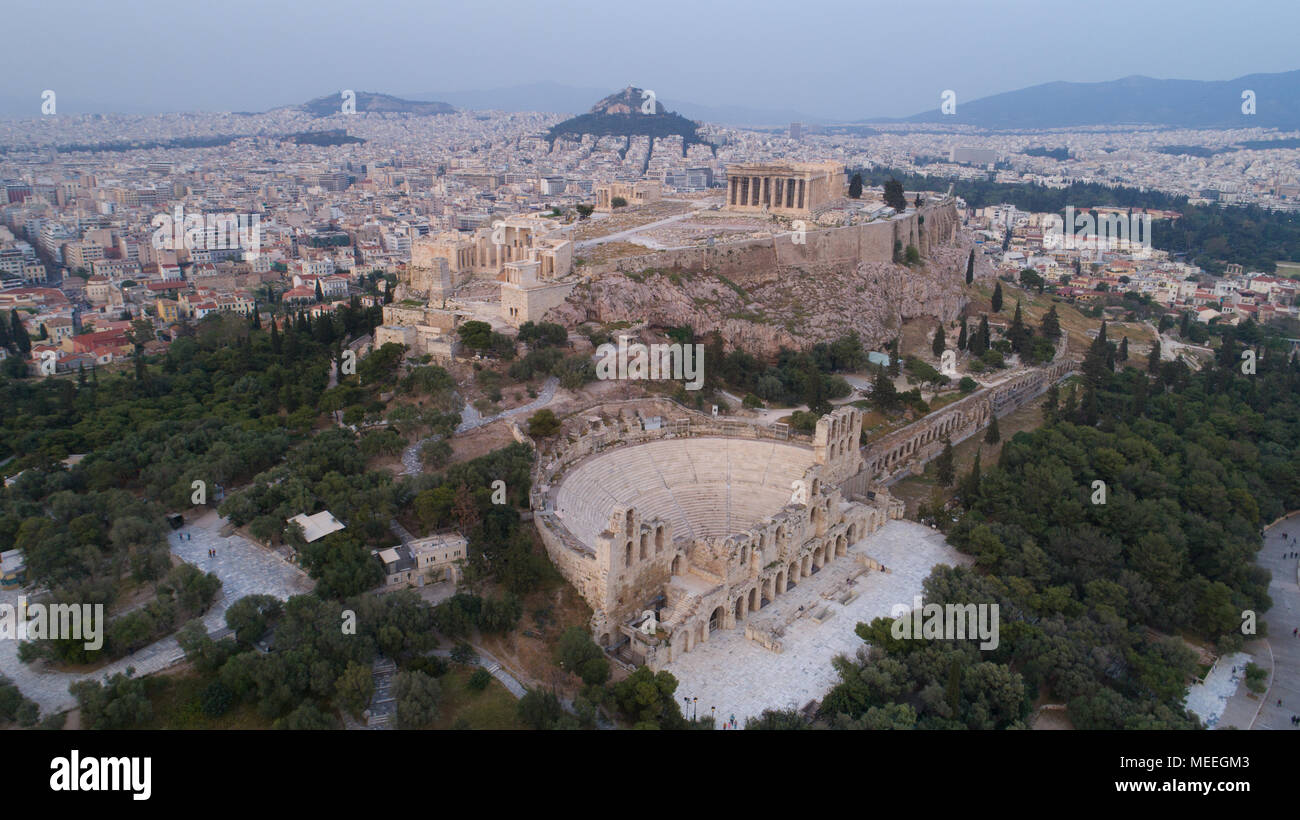 Aerial view of Acropolis of Athens ancient citadel in Greece Stock Photo - Alamy