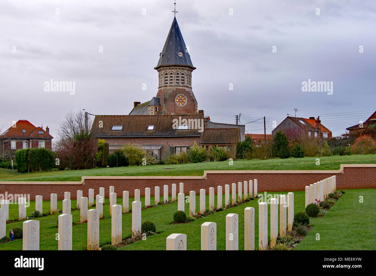 Fromelles (Pheasant Wood) Military Cemetery, France Stock Photo - Alamy