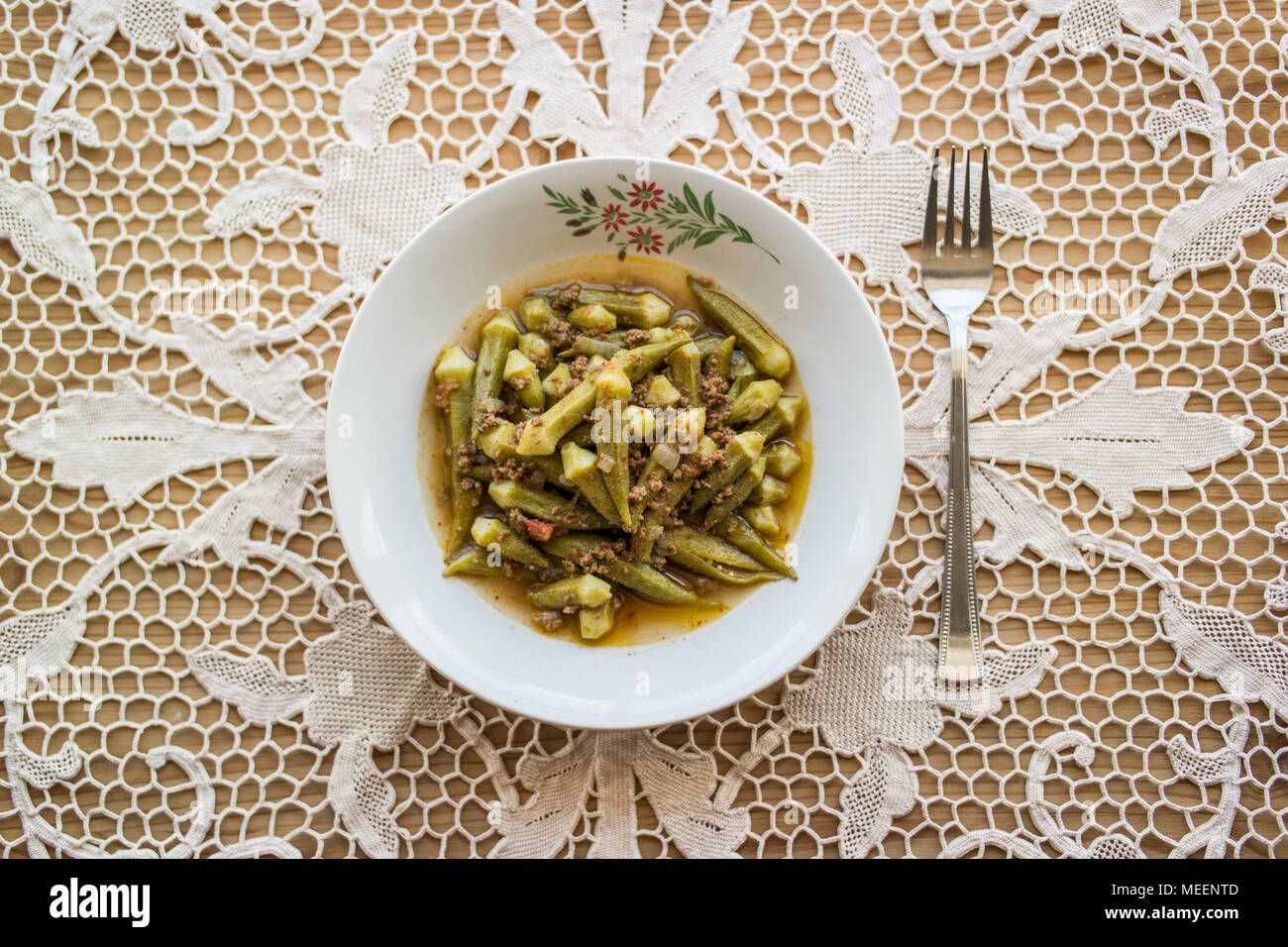 Turkish Okra Food Bamya Stock Photo - Alamy