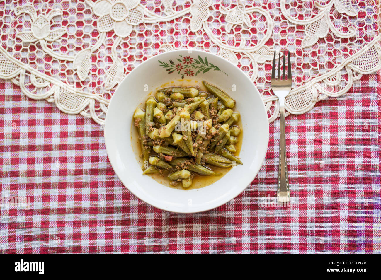 Turkish Okra Food Bamya Stock Photo - Alamy