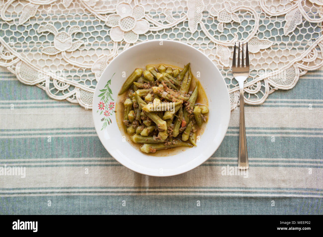 Turkish Okra Food Bamya Stock Photo - Alamy