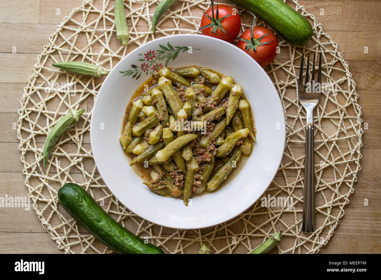 Turkish Okra Food Bamya Stock Photo - Alamy
